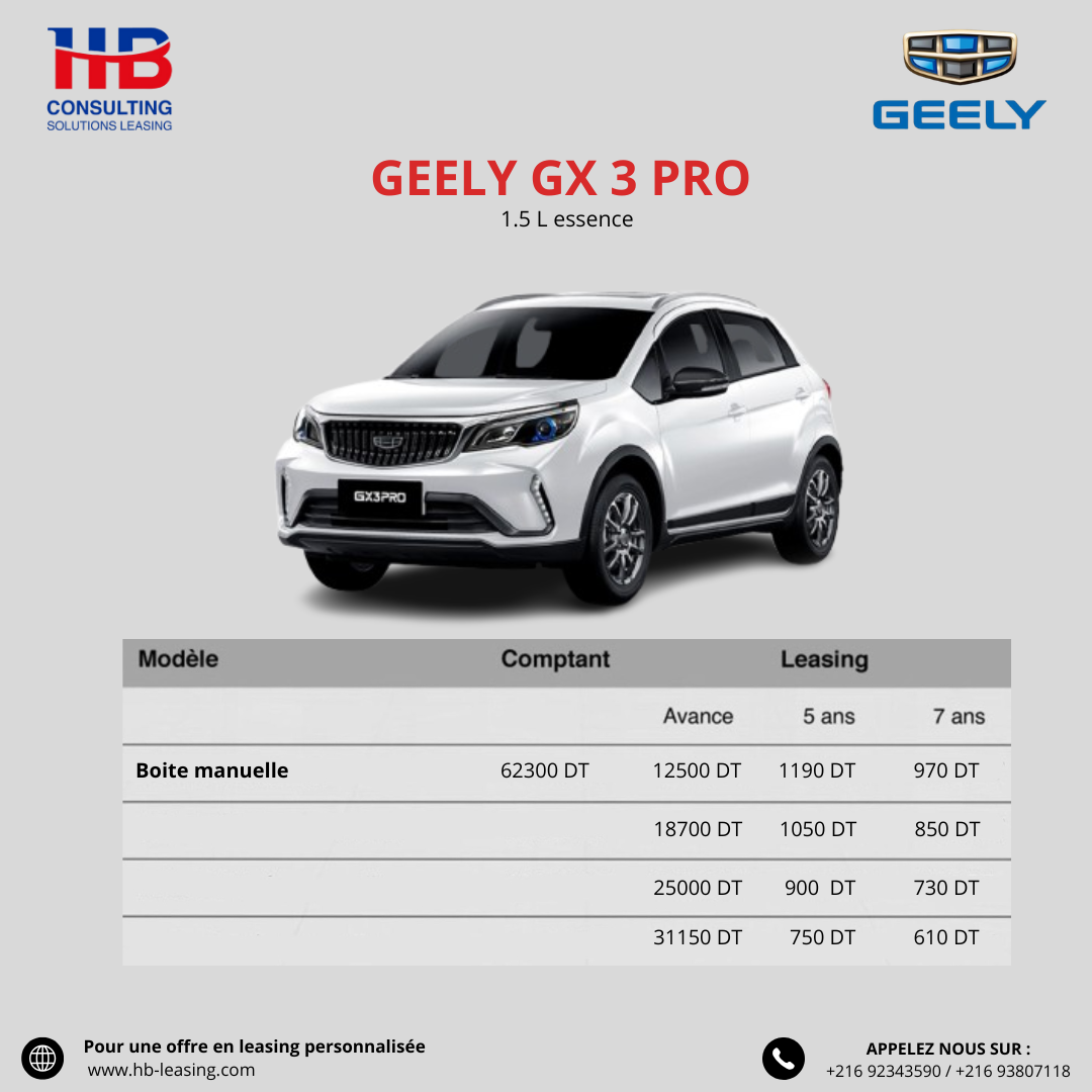 Geely GX3 PRO - HB Consulting